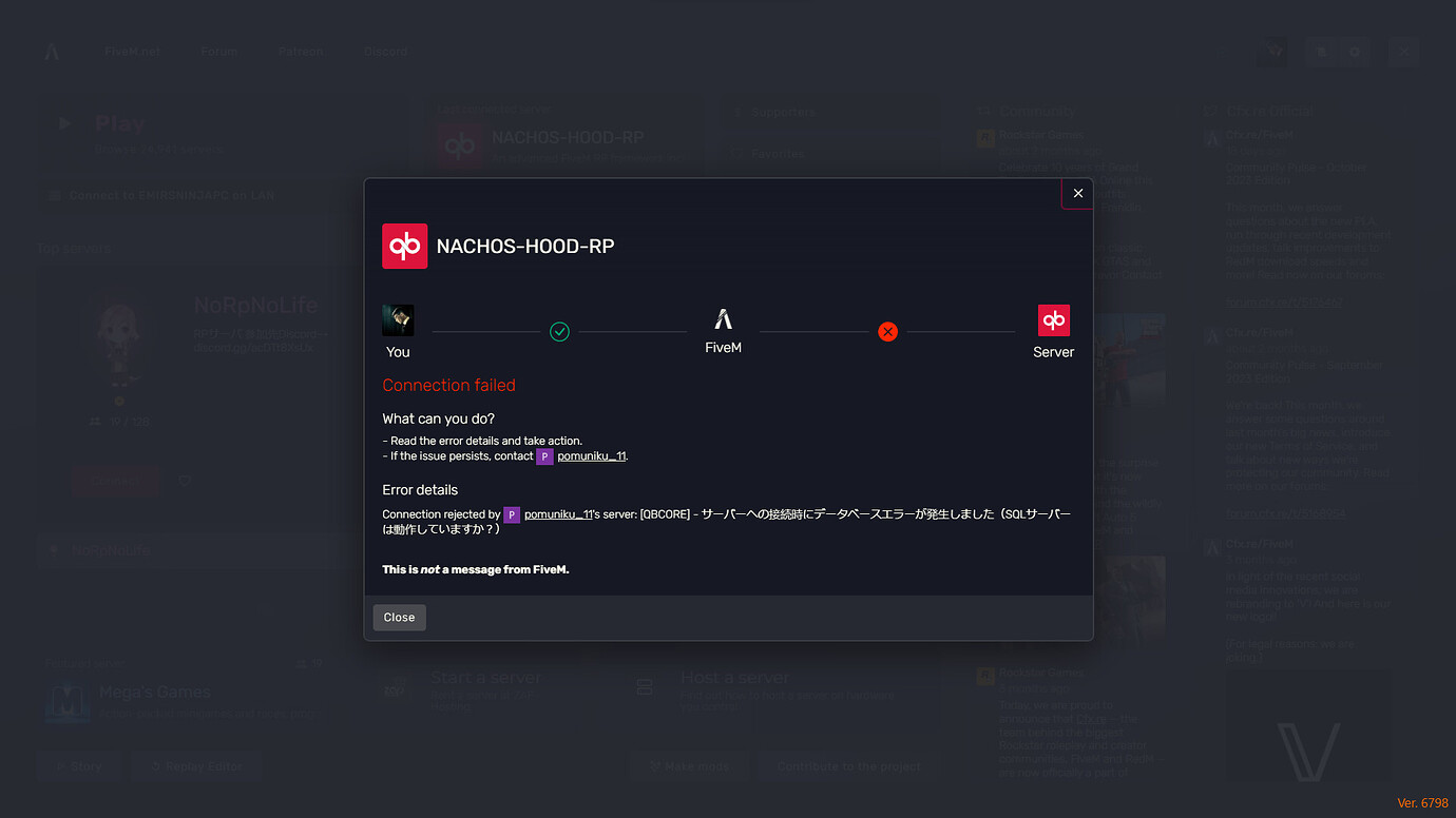 Sql Database Error Cant Connect QBCore Cfx Re Community