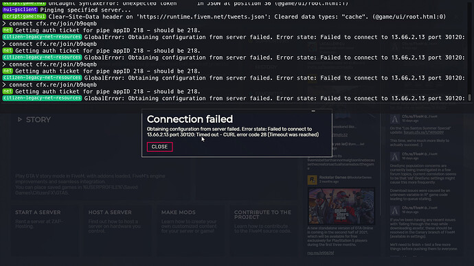 Obtaining Configuration From Server Failed Error State Failed To