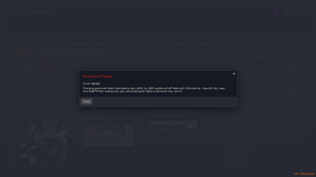 I Keep Getting An Error When Trying To Join Any Server FiveM Client