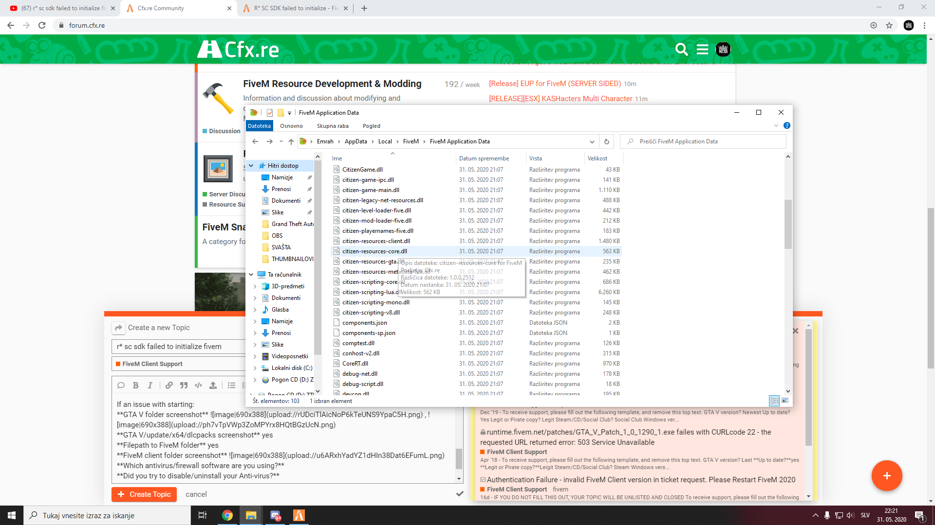 R Sc Sdk Failed To Initialize Fivem FiveM Client Support Cfx Re