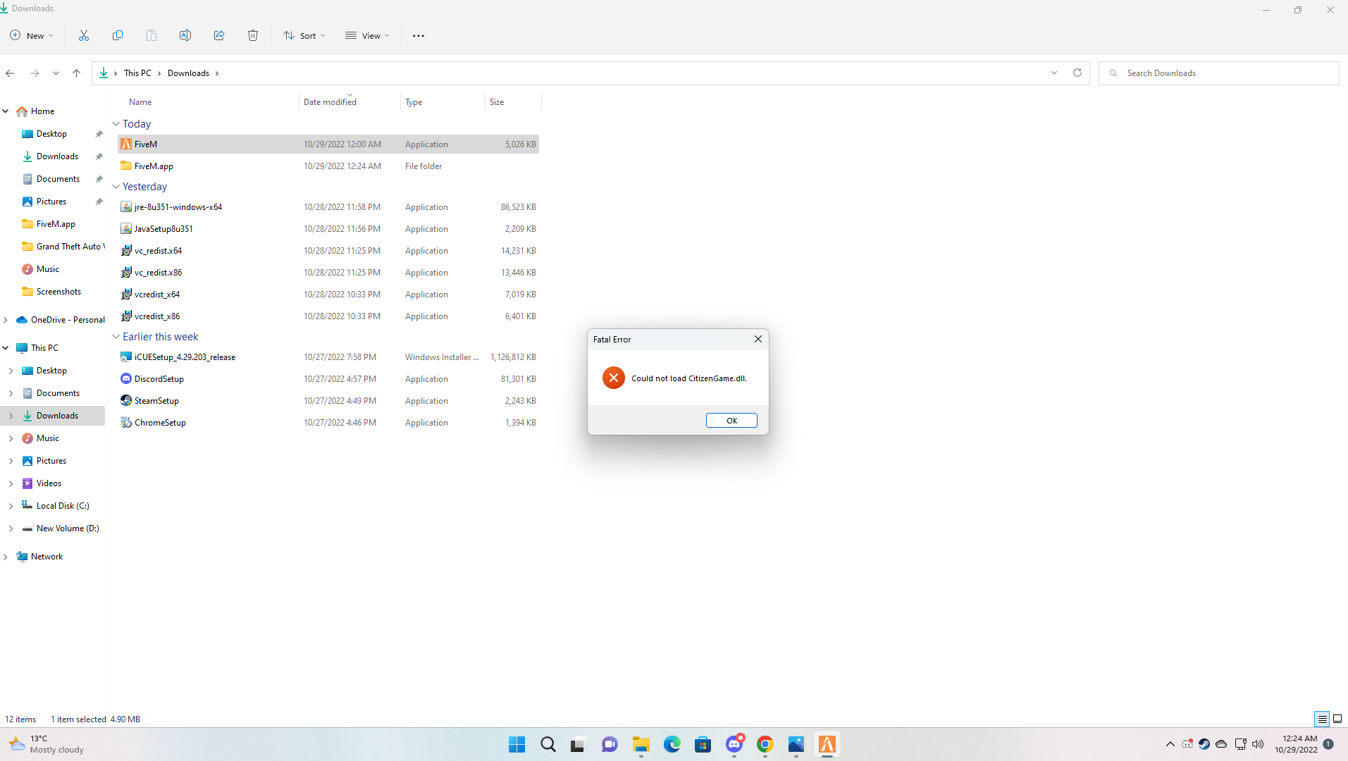 CitizenGame Dll Not Found FiveM Client Support Cfx Re Community