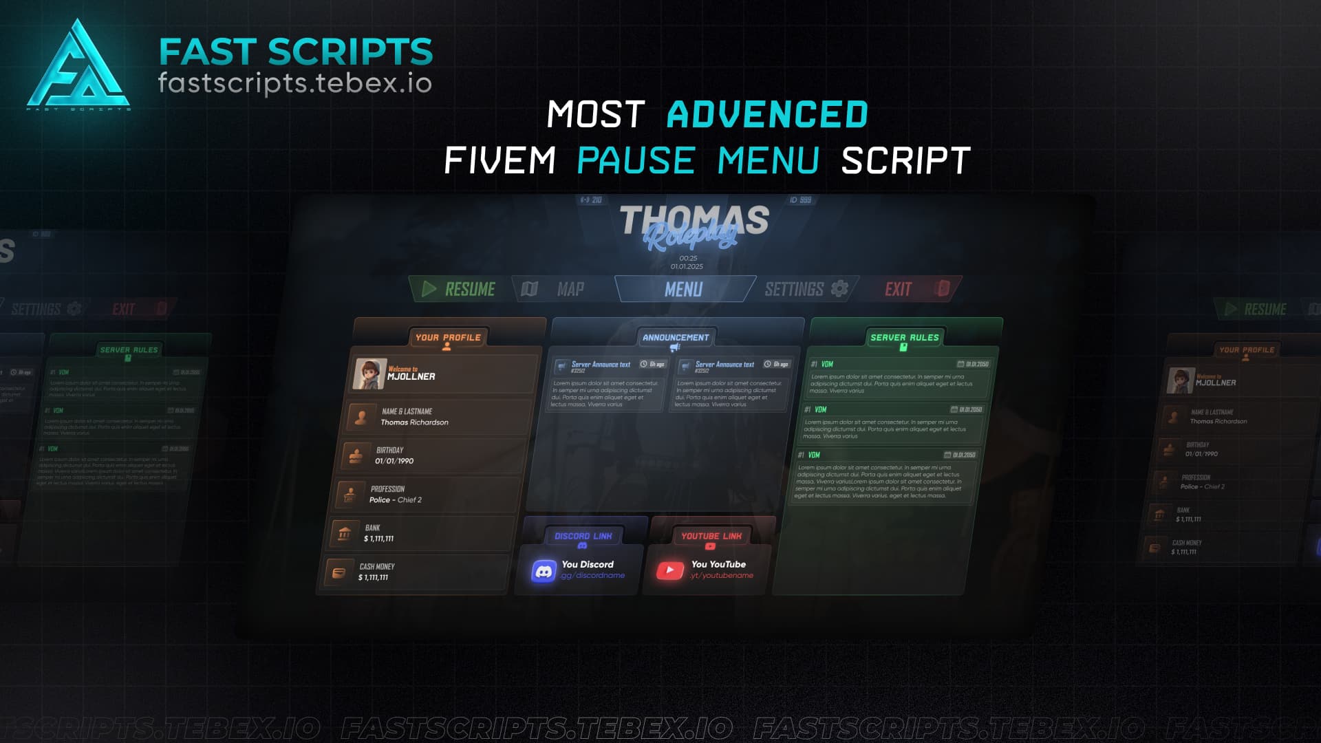 Fast Scripts Advanced Pause Menu QB ESX FiveM Releases Cfx Re