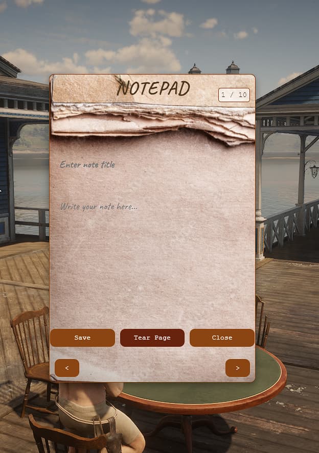 Paid Realistic Notepad Script Vorp Redm Releases Cfx Re Community