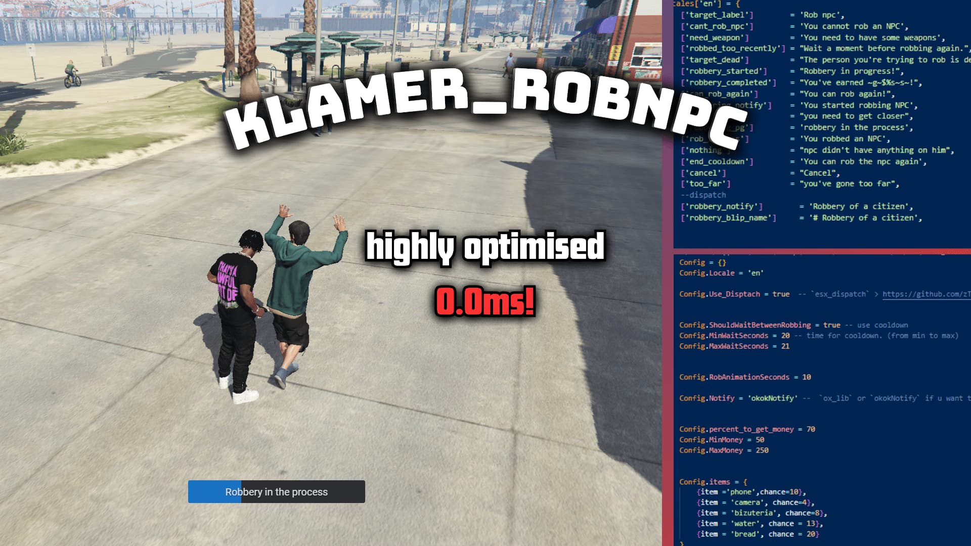 FREE ESX Klamer Robnpc Good Script For Robbery NPC FiveM