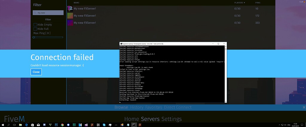 Couldn"t load resource sessionmanager FXServer - FiveM Client Support - Cfx.re Community