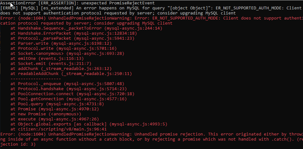 Getting a mysql error/ es_extended - Server Discussion - Cfx.re Community Getting a mysql error/ es_extended - Server Discussion - Cfx.re Community