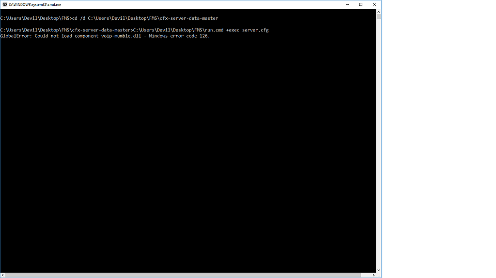 "Could not load component voip-mumble.dll - Windows error code 126" after updating server, won't ...