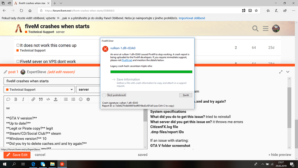 fiveM crashes when starts - FiveM Client Support - Cfx.re Community