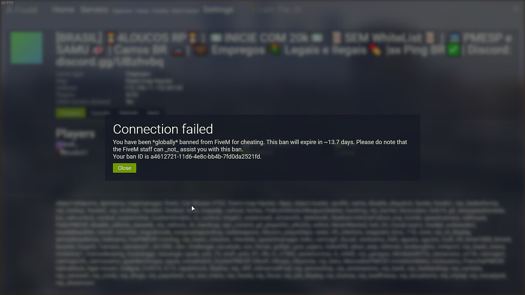 Unfair global ban - FiveM Client Support - Cfx.re Community