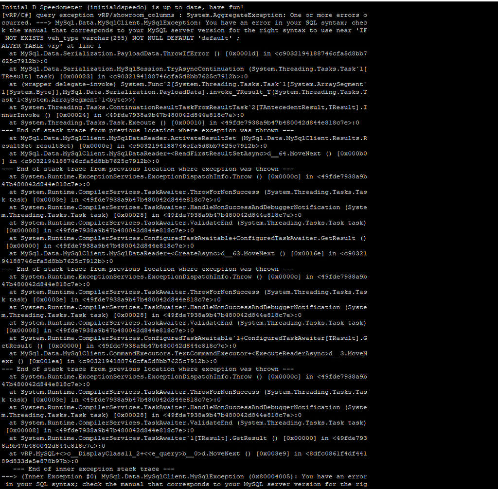 [vRP/C#] query exception vRP/showroom_columns - Discussion - Cfx.re Community