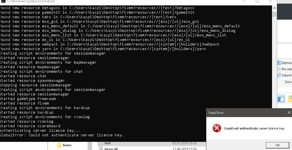 Could not authenticate server license key - Server Discussion - Cfx.re Community