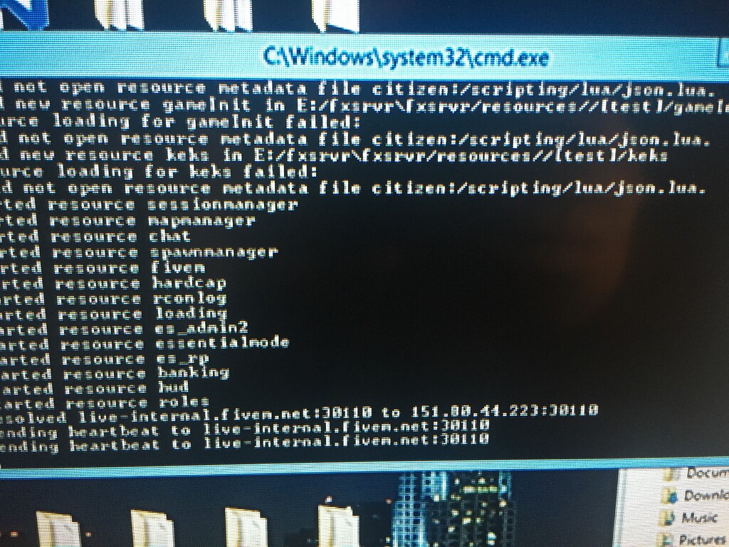 Citizen folder error. Couldn’t open resource metadata file citizen/scripting/lua/Json.lua ...