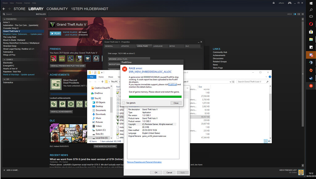 SOLVED - Out of game memory (at 1412365cf) - FiveM Client Support - Cfx ...
