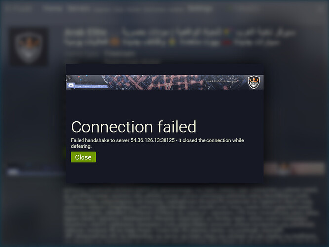 Connection failed problem - FiveM Client Support - Cfx.re Community