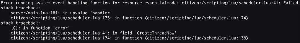 I have error Error running system event handling function for resource mysql-async - FiveM ...