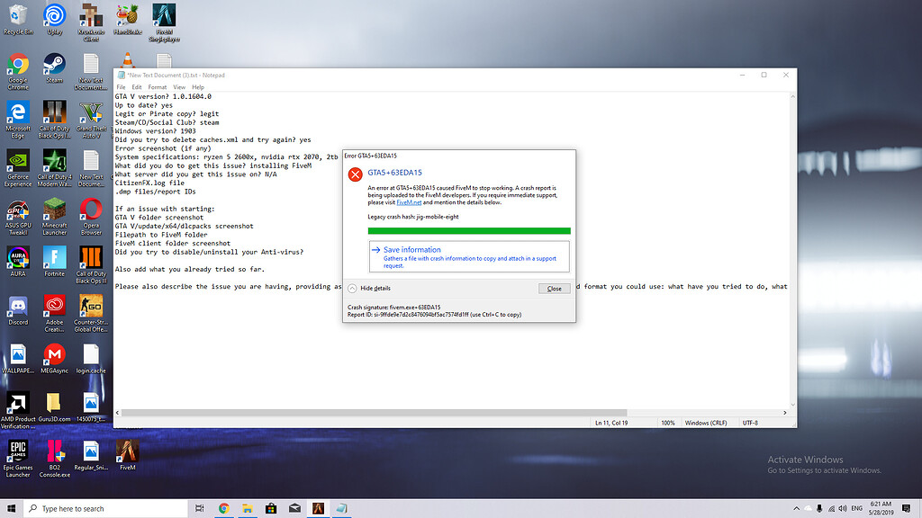 Assertion Falied Then GTA5+63EDA15 - FiveM Client Support - Cfx.re ...