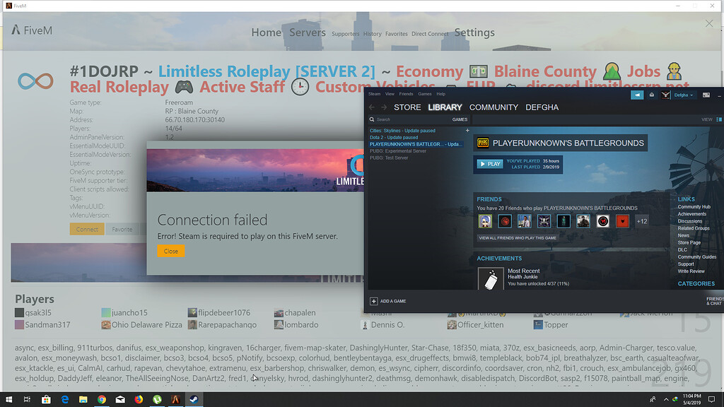 Steam required to join server - FiveM Client Support - Cfx.re Community