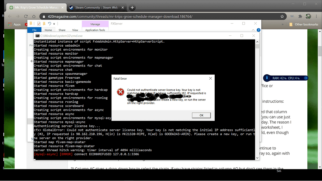 Could not authenticate server license key - Server Discussion - Cfx.re ...