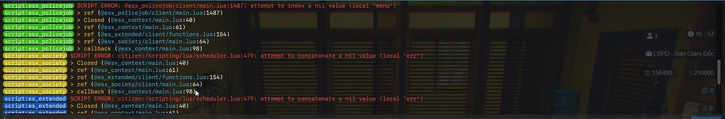 Error F6 Menu job police - ES/ESX - Cfx.re Community