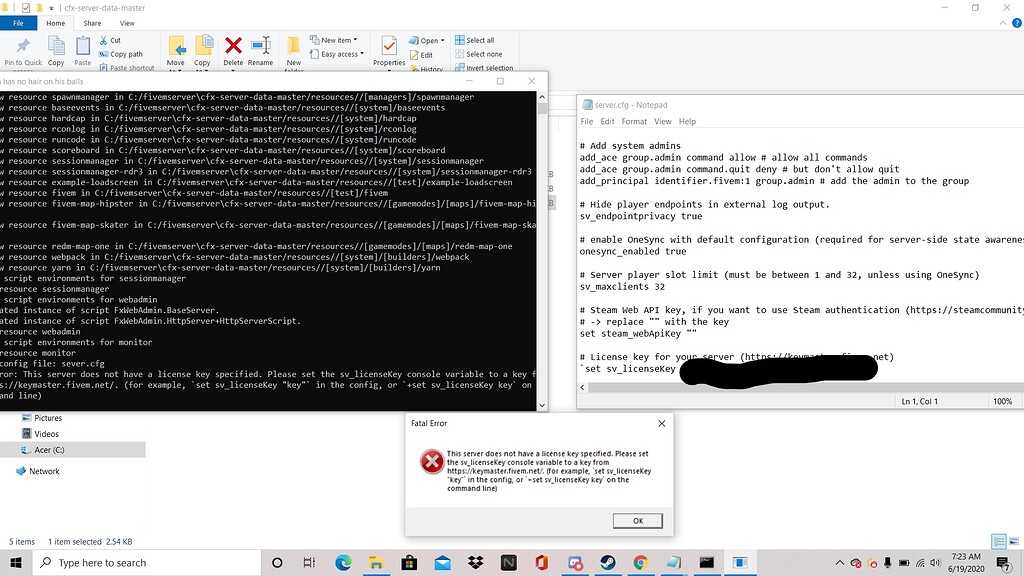 Help server key error - Server Discussion - Cfx.re Community