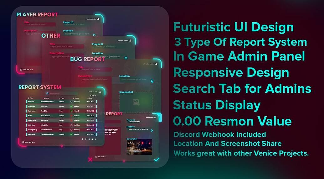 [PAID][ESX-QB] CodeM-VeniceReport - FiveM Releases - Cfx.re Community