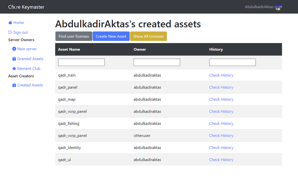 [Keymaster] All Licenses Page - Platform Suggestions - Cfx.re Community