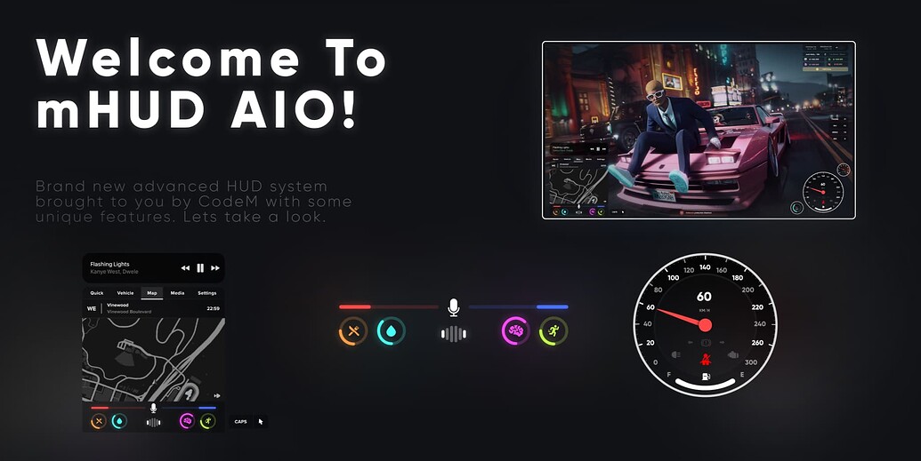 CodeM mHUD AIO Advanced HUD System ESX QB - FiveM Releases - Cfx.re ...