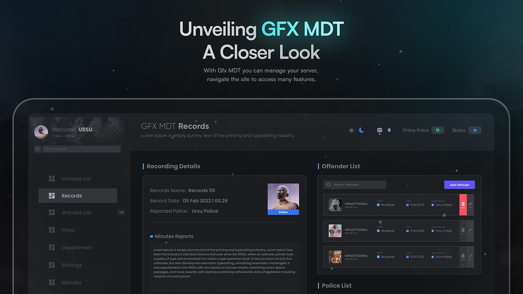 GFX MDT: Fulfilling Your Players' Desires! - FiveM Releases - Cfx.re ...