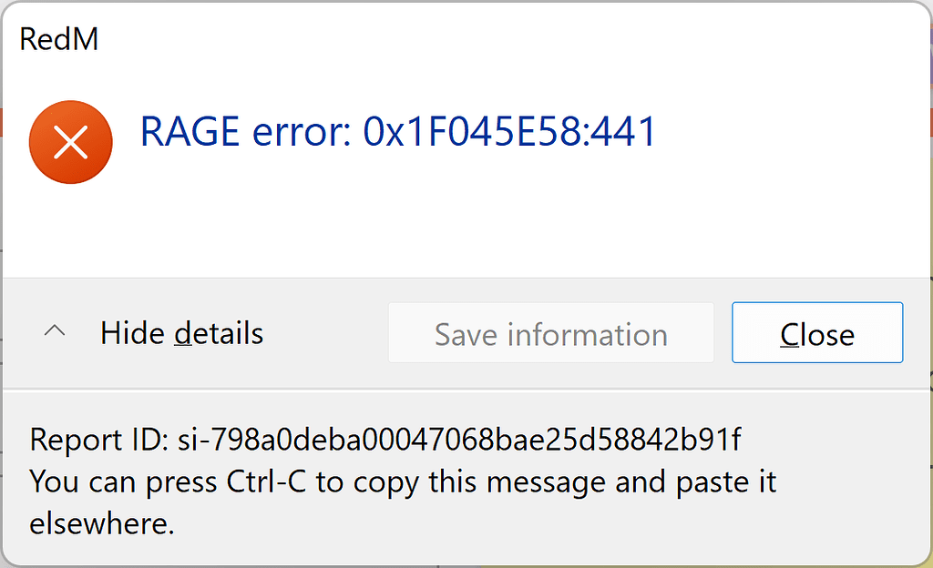 RedM will not finish loading - gives error - RedM Client Support - Cfx.re Community
