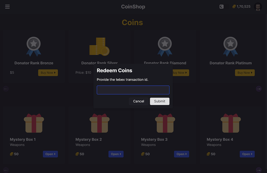 Vip Shop - Coin Shop for FiveM - FiveM Releases - Cfx.re Community