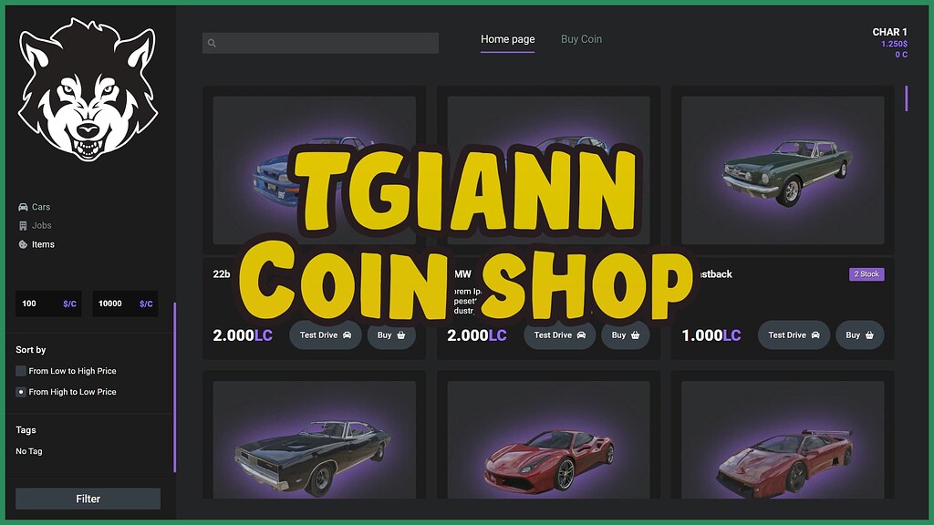 TGIANN Coin Shop [Sell Cars, Jobs And Items] - FiveM Releases - Cfx.re ...