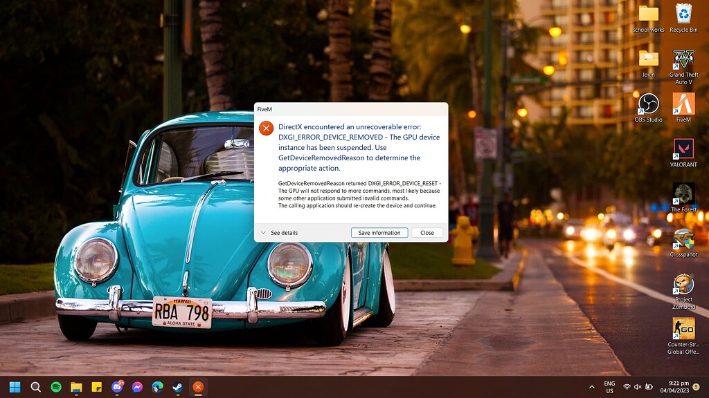Recursive error directX - FiveM Client Support - Cfx.re Community