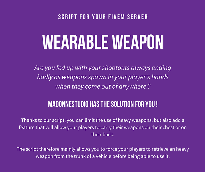 Wearable Weapon v1.0.1 - FiveM Releases - Cfx.re Community