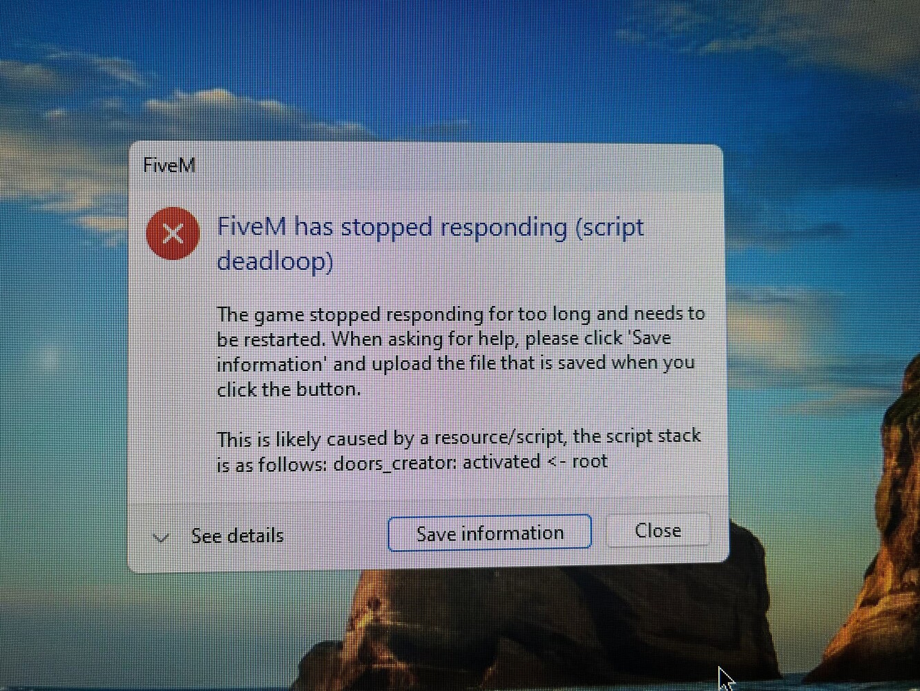 Script deadloop.. fivem not responding - Discussion - Cfx.re Community Script deadloop.. fivem not responding - Discussion - Cfx.re Community