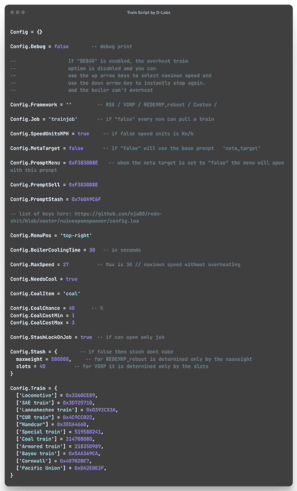 Train Script - [RSG / VORP / RedEM-RP / Custom] - RedM Releases - Cfx.re Community