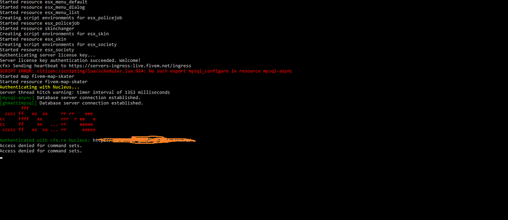 No such export mysql_configure in resource mysql-async - Server Discussion - Cfx.re Community