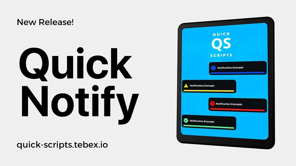 Quick Notify [STANDALONE] [PAID] - FiveM Releases - Cfx.re Community