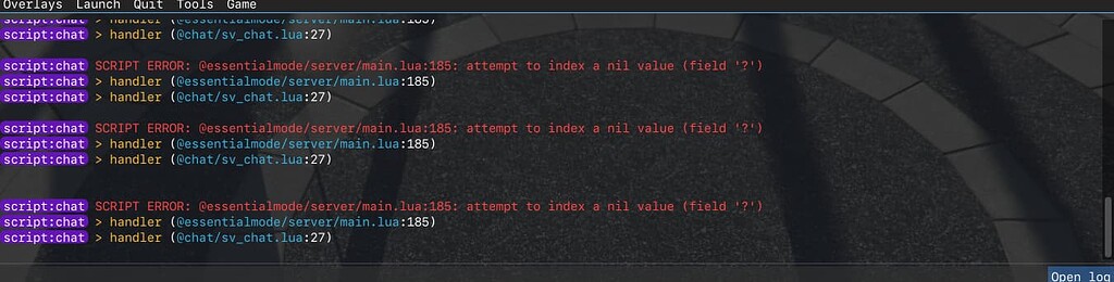 essential mode script error - ES/ESX - Cfx.re Community