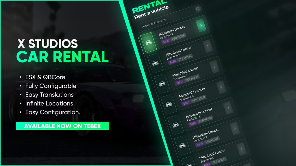 [PAID] [QB/ESX] - Car Rental System (Modern & Futuristic UI) - FiveM ...