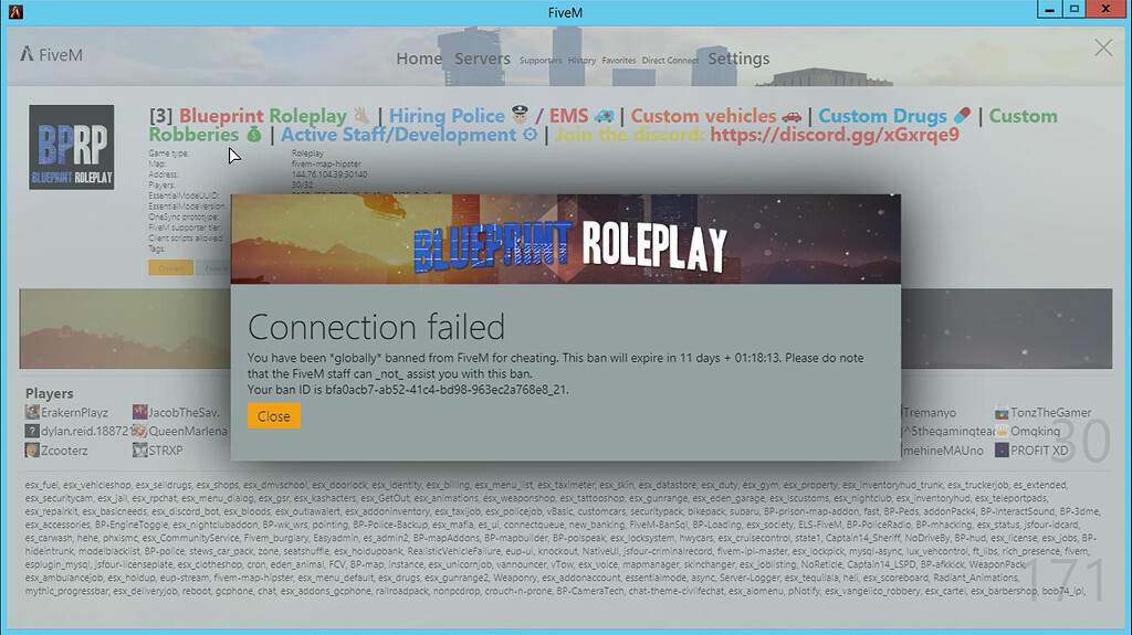 I got global banned without cheating - FiveM Client Support - Cfx.re ...