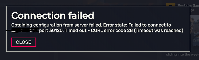 Cant connect to my server CURL error code 28 - Server Discussion - Cfx.re Community