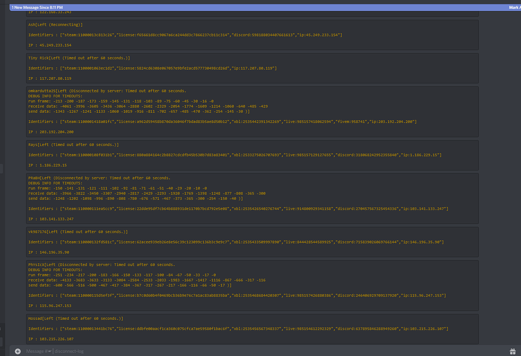Players getting disconnected with error Disconnected by server: Timed ...