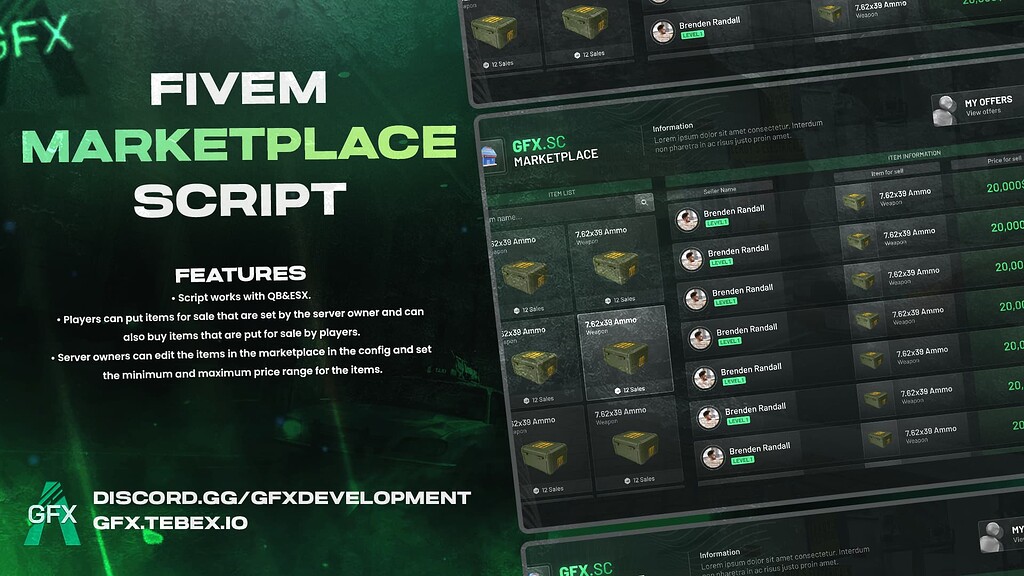 [PAID] GFX Marketplace V2 (Player-to-Player Market System) - FiveM ...