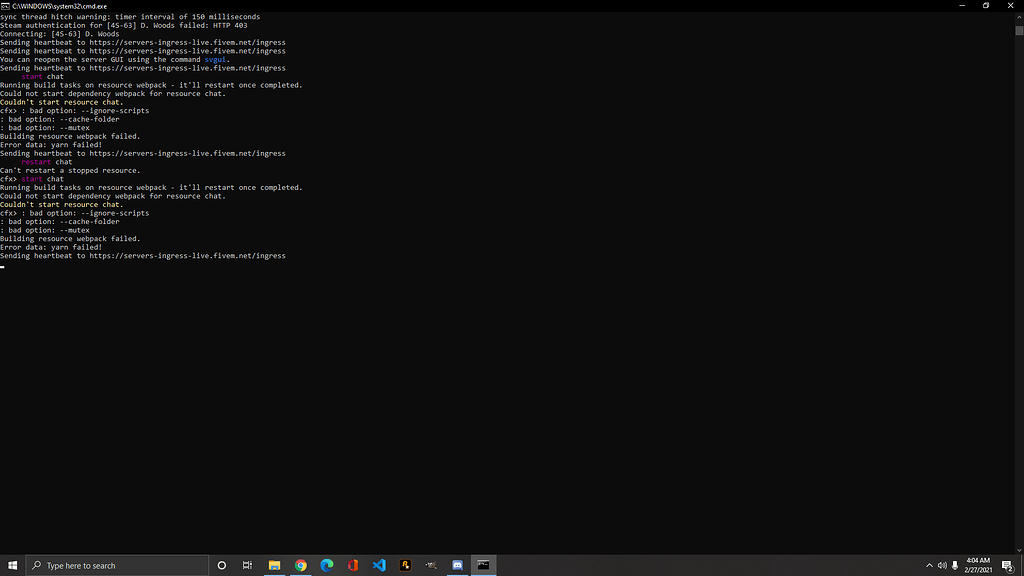 FiveM default chat resource not loading in game - FiveM Client Support - Cfx.re Community