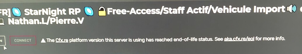 The cfx.re platform version this server is using has reached end of ...