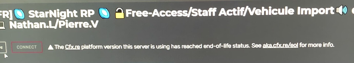 The cfx.re platform version this server is using has reached end of ...
