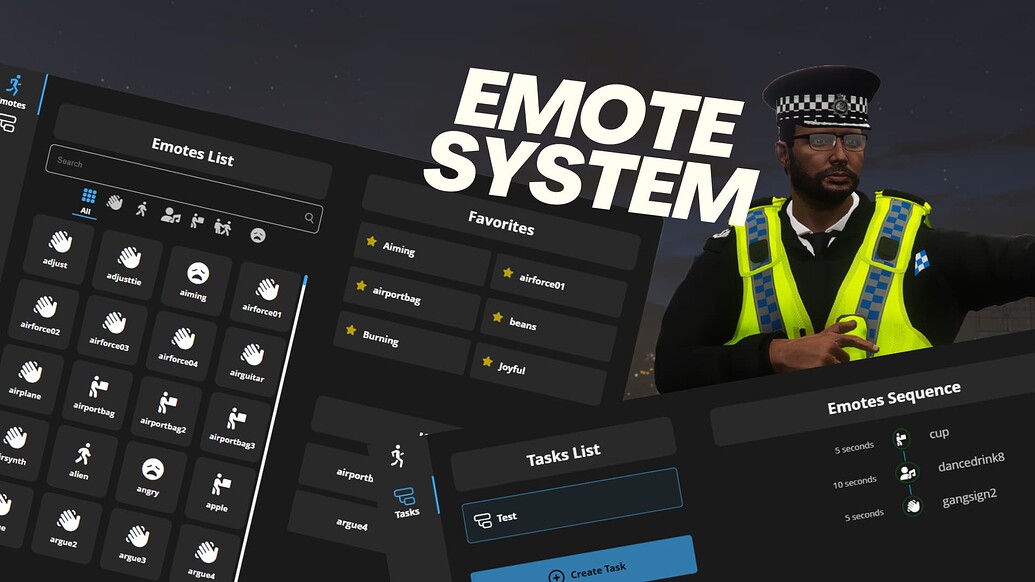 EmoteSystem - Emote Sequences, Favorites, Keybind - FiveM Releases ...