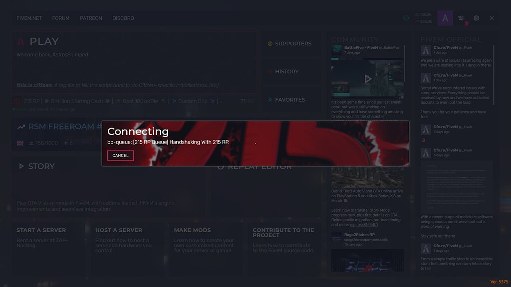 It is about being able to access a server. - FiveM Client Support - Cfx ...