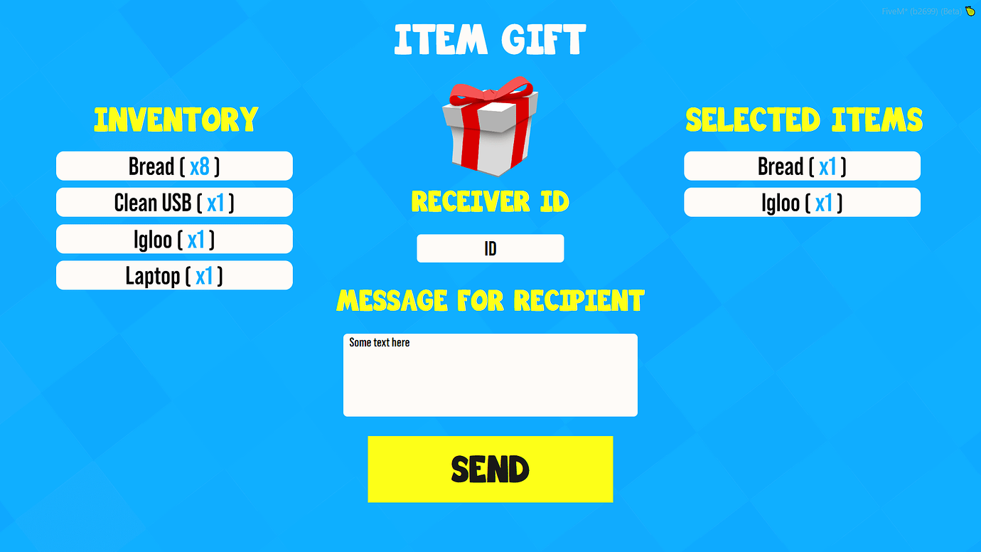 [PAID] [ESX] [QBCORE] Gift System (Inspired by Fortnite) - FiveM ...