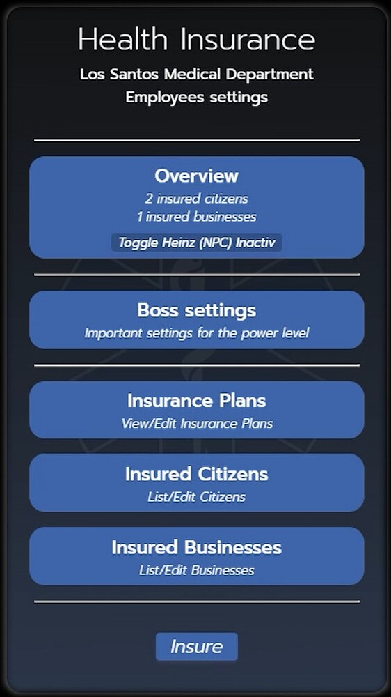 Insurance & Membershipsystem - ESX/QB - gpScripts - FiveM Releases ...